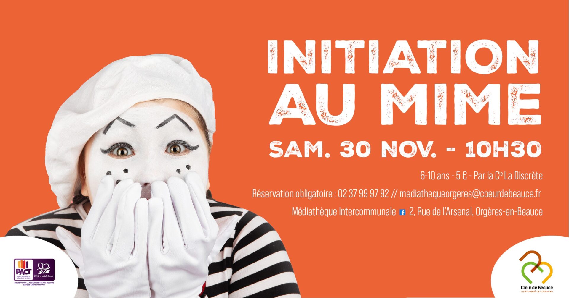 ATELIER-ENFANT - Initiation au mime - CC Coeur de Beauce